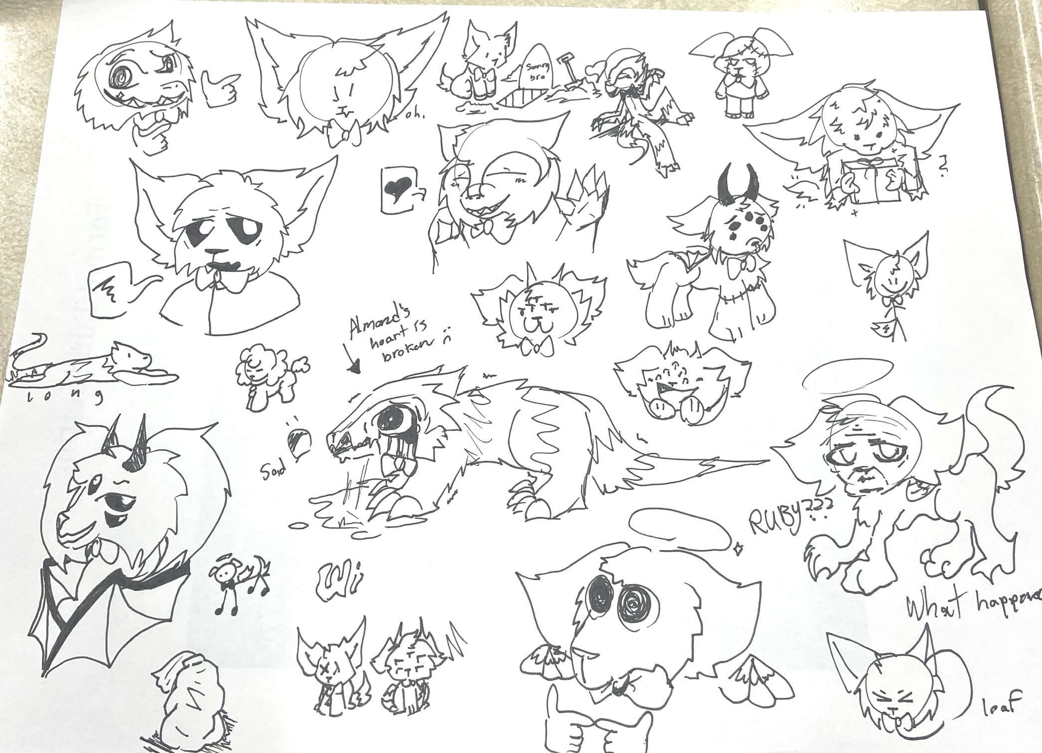 Got bored during class and made some scribbles | Fandom