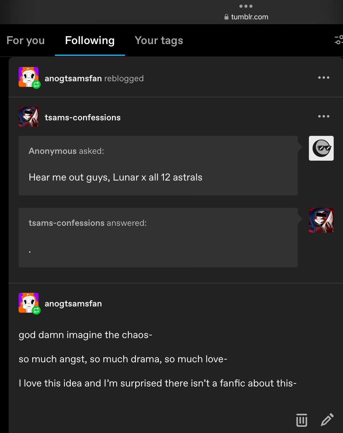 Random Tsams confession | Fandom