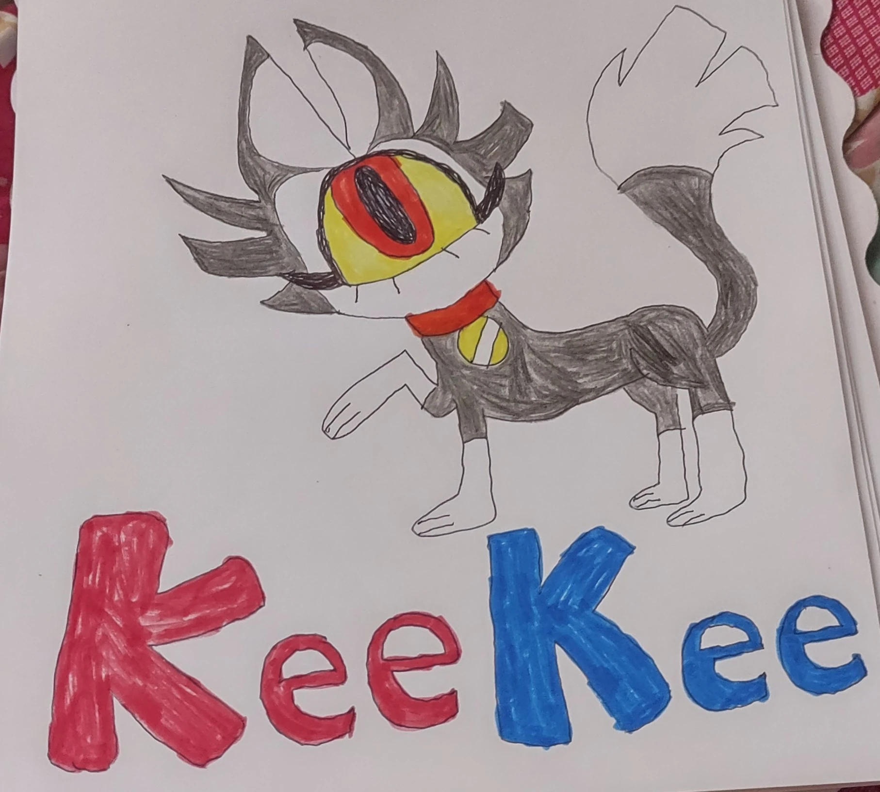 I drew KeeKee! 🖤🤍💛 ️🐱🗝️ | Fandom