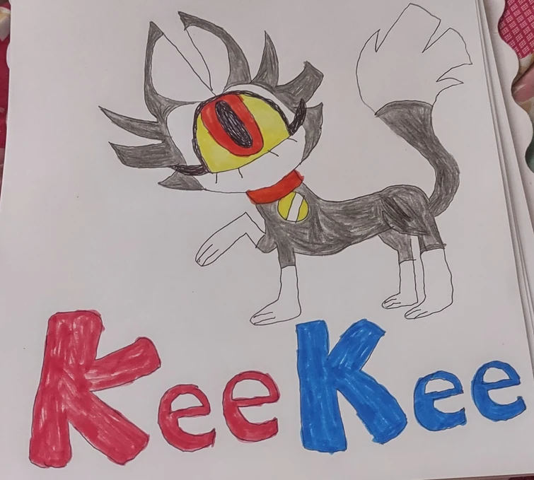 I drew KeeKee! 🖤🤍💛 ️🐱🗝️ | Fandom