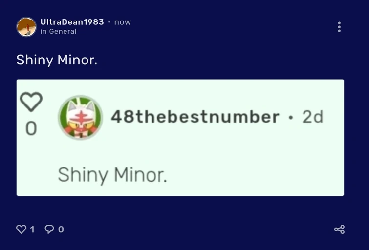 Shiny Minor. | Fandom