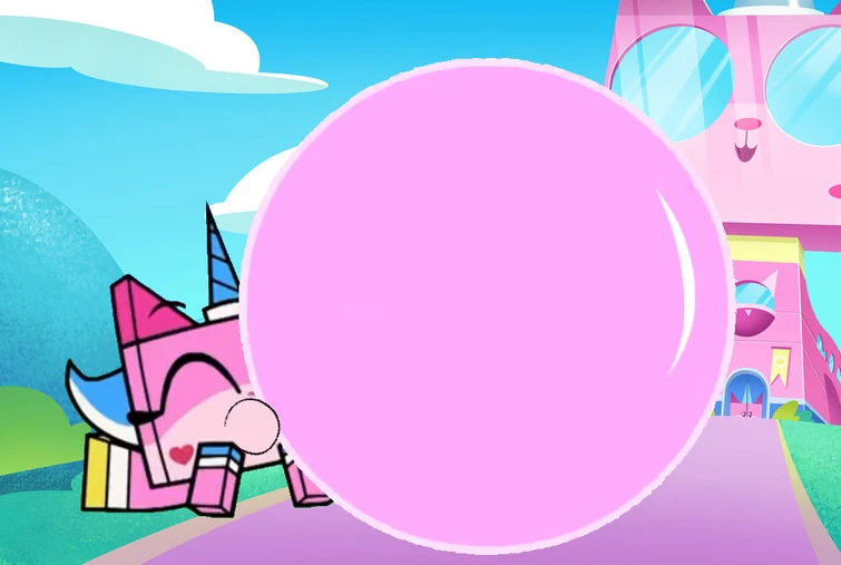 Unikitty blowing a BIG bubblegum bubble! | Fandom