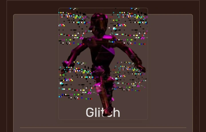 "Glitch" was glitched so much that the picture of "Glitch" slid over ...