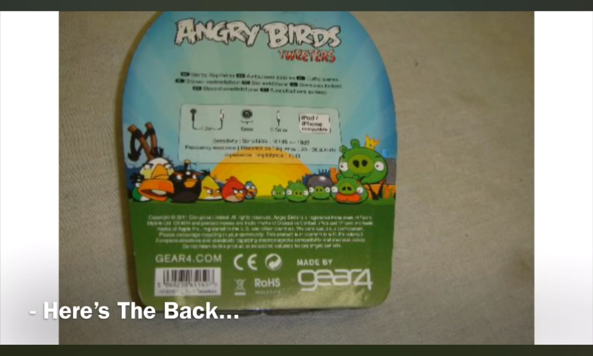 GUYS THE OFFICIAL ANGRY BIRDS EARPHONES HAS PROTOTYPE HAL ON THE BACK ...