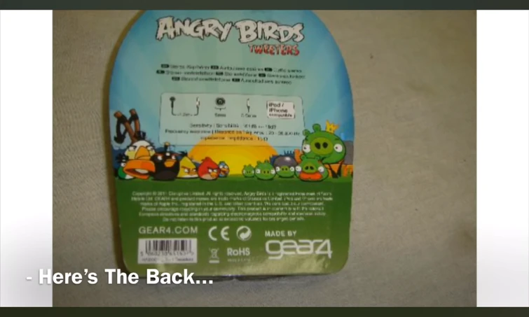 GUYS THE OFFICIAL ANGRY BIRDS EARPHONES HAS PROTOTYPE HAL ON THE BACK ...