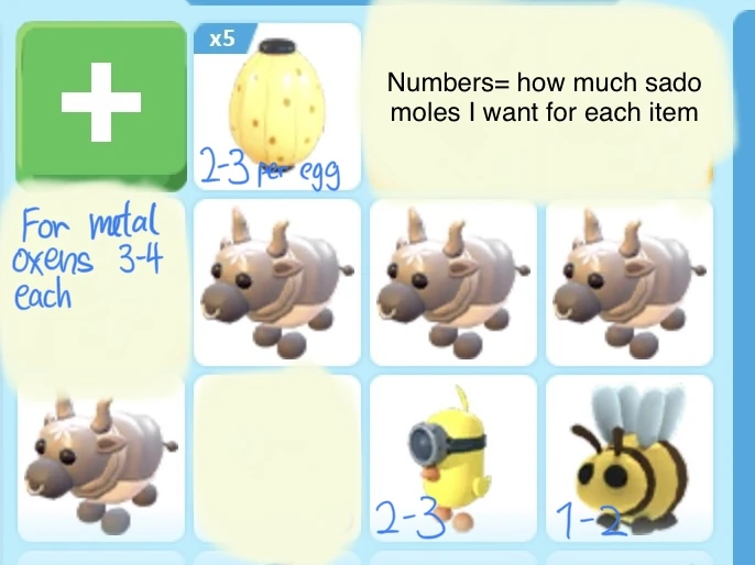 Trading some of inv for Sado moles! | Fandom