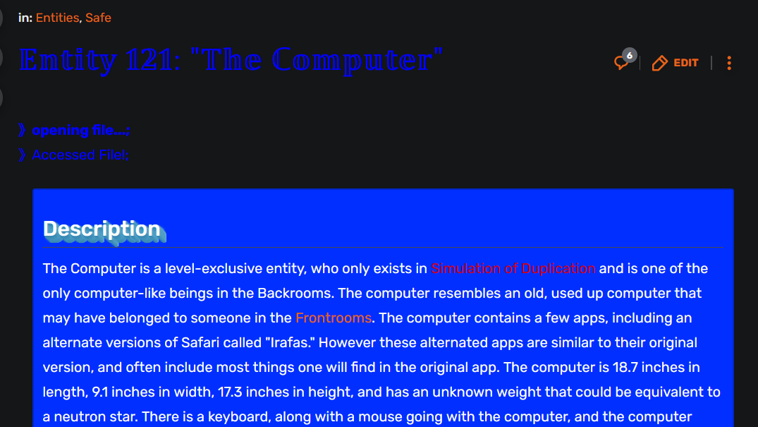 Did you know The Computer (not entity pc) exists but his level doesn't ...