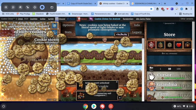 ah yes a perfectly normal amount of golden cookies (i was using dev tools to do this stupid ...
