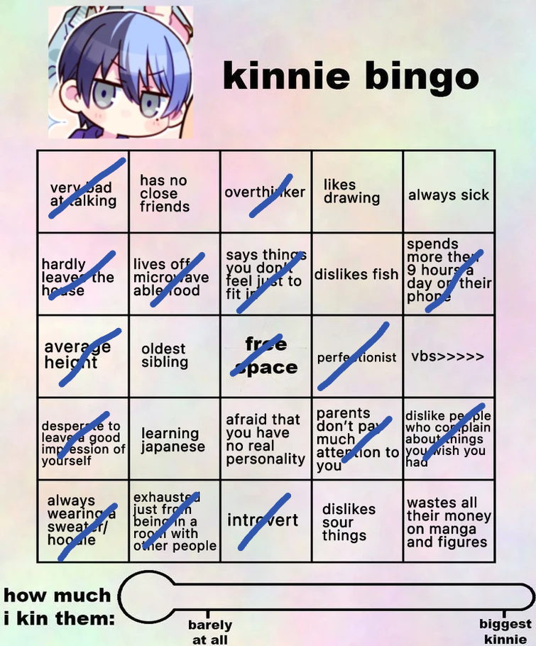 doing the kinnie bingo thing | Fandom