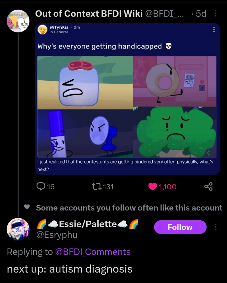 First BFDI Wiki post to reach over 1000 likes? | Fandom