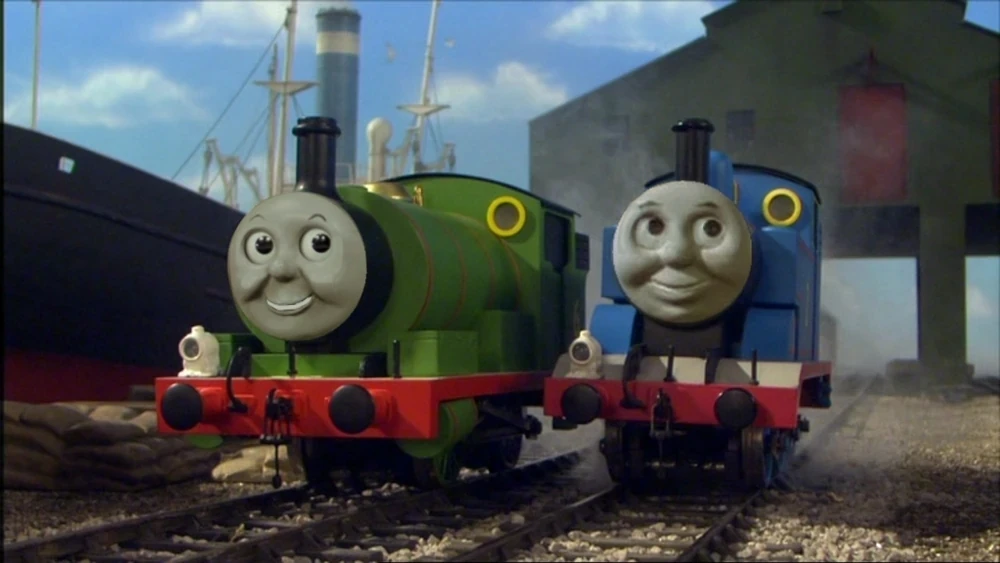 Thomas, Edward, and Percy's classic smiling faces in Series 12 (2008 ...