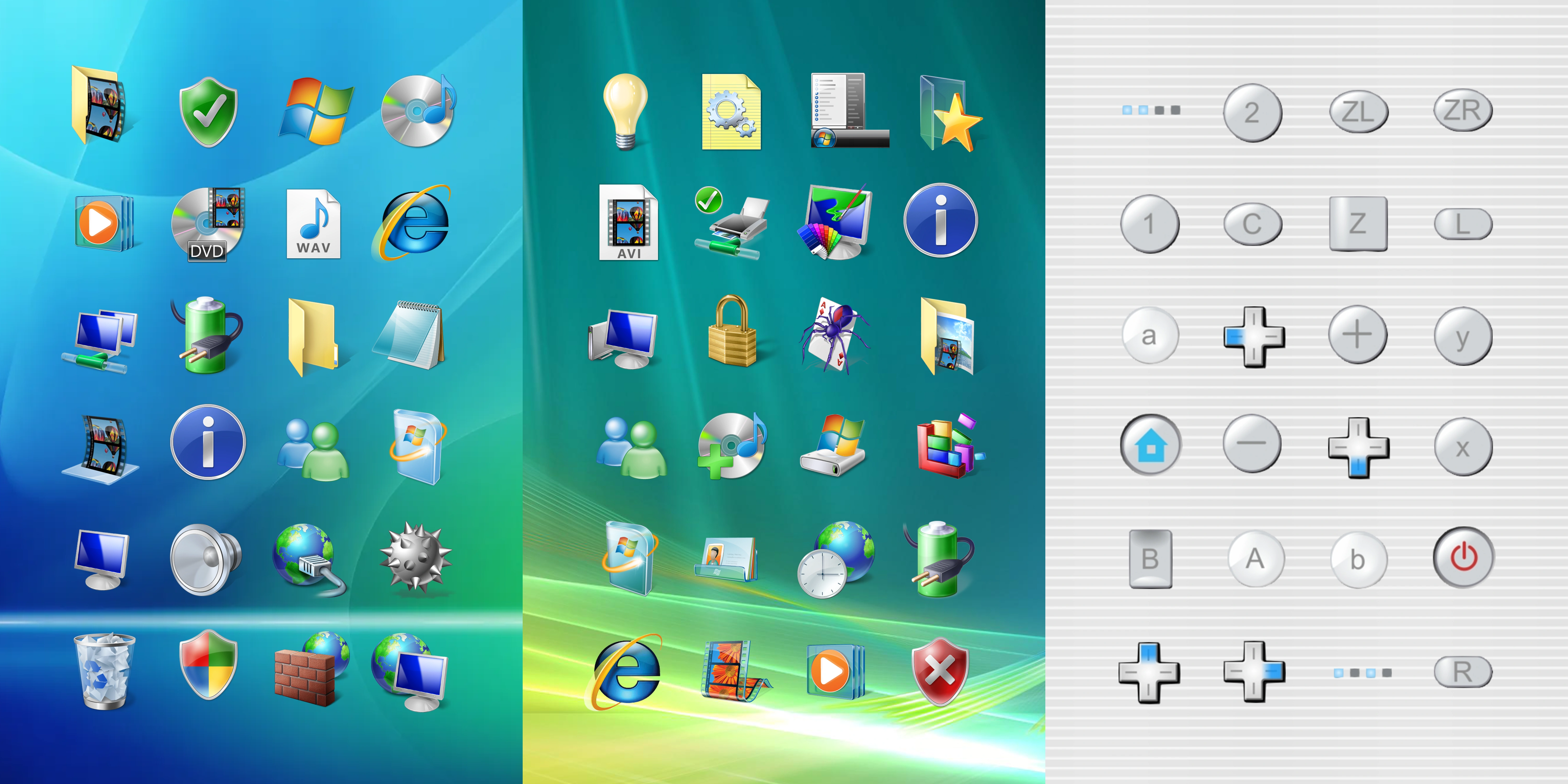 Frutiger Aero Icons Packs - Windows Vista / 7, Wii, MSN Messenger, etc ...
