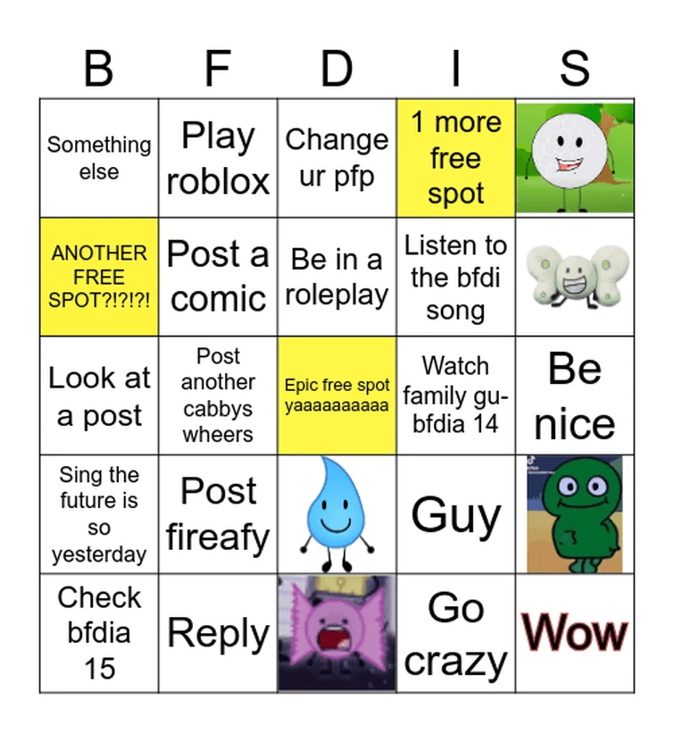 I made a bfdi bingo?!?!? | Fandom