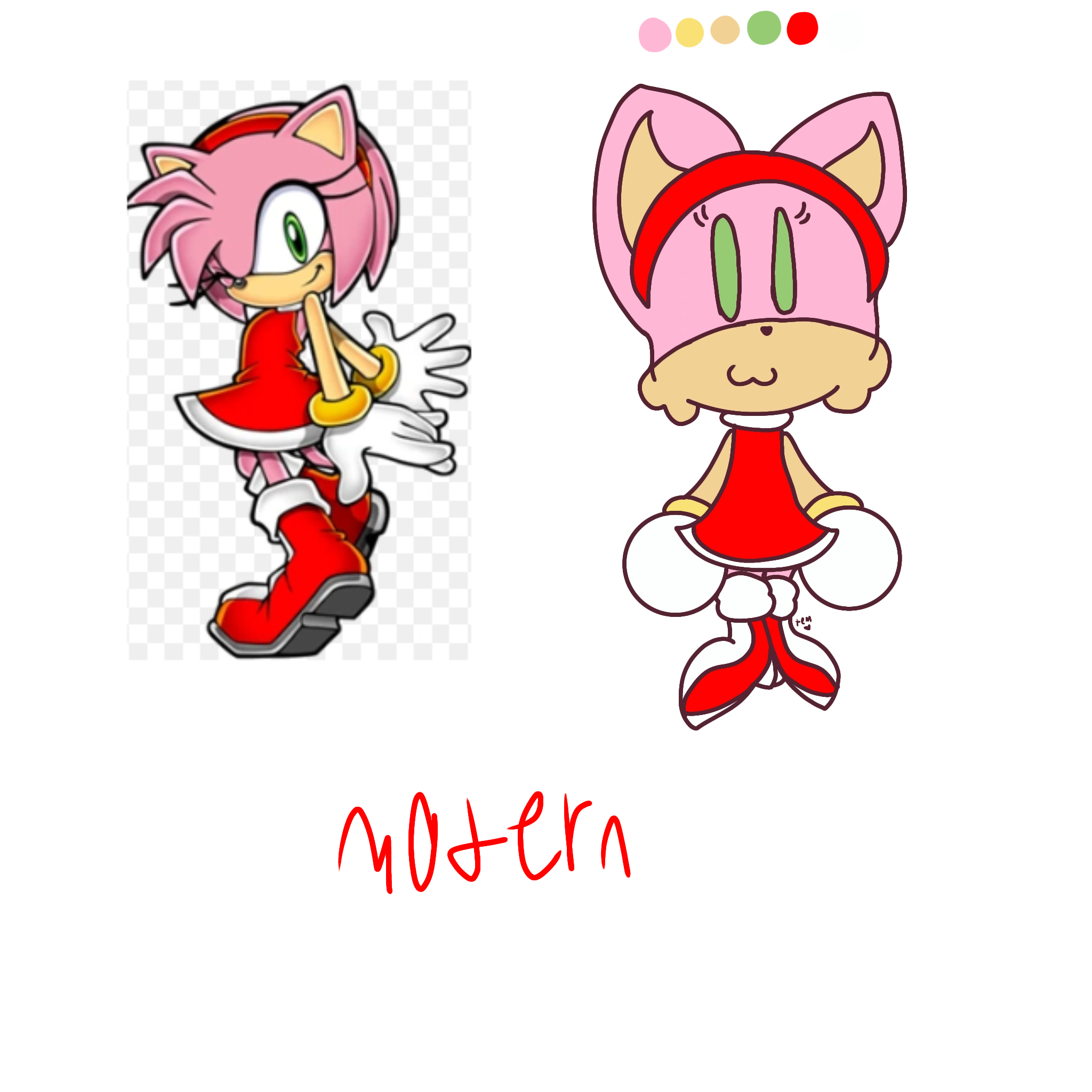 tried drawing amy in diff outfits :3 (but i made her a bit too silly ...