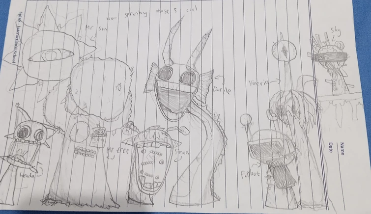 That fan made sprunky fase 3 school art | Fandom