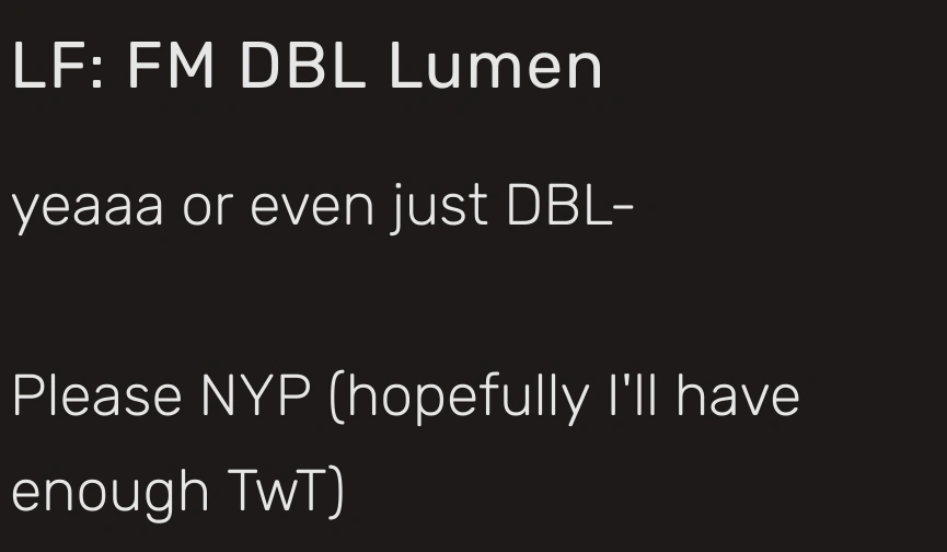 LF: FM DBL Lumen | Fandom