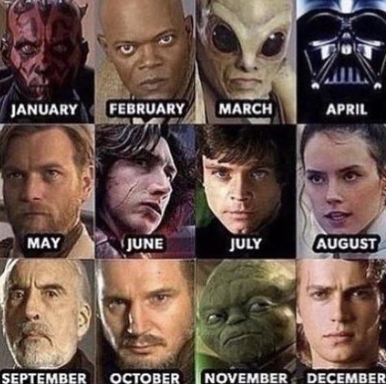 Your birth month is your Star Wars character. | Fandom