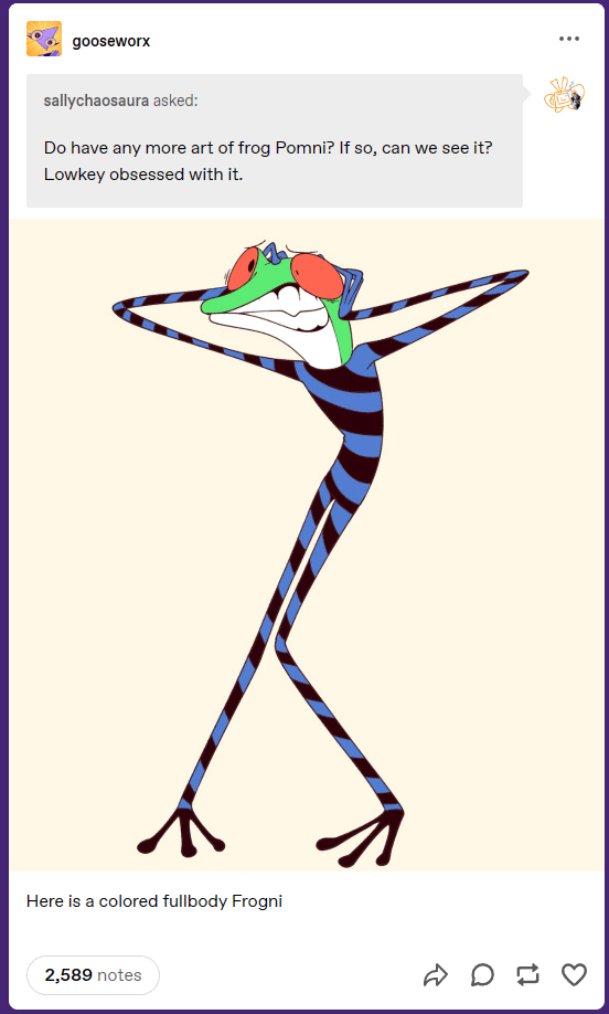 How many of y'all know Pomni was originally a tall a$$ frog | Fandom