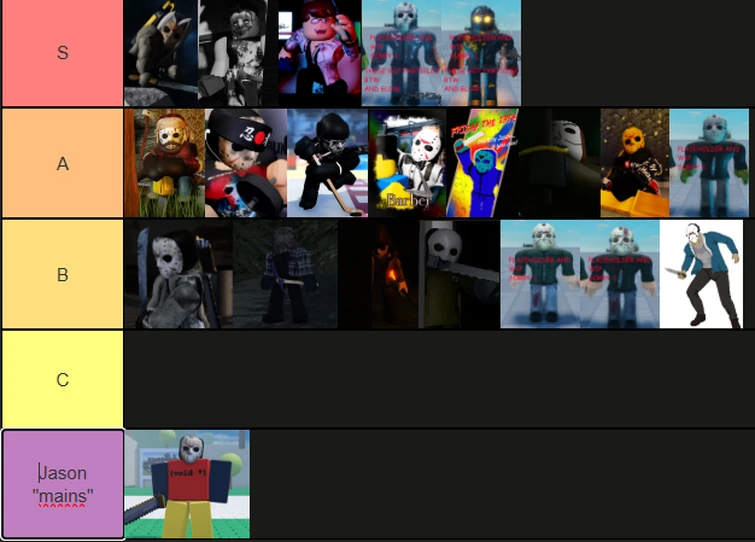 Jason skin tierlist update | Fandom