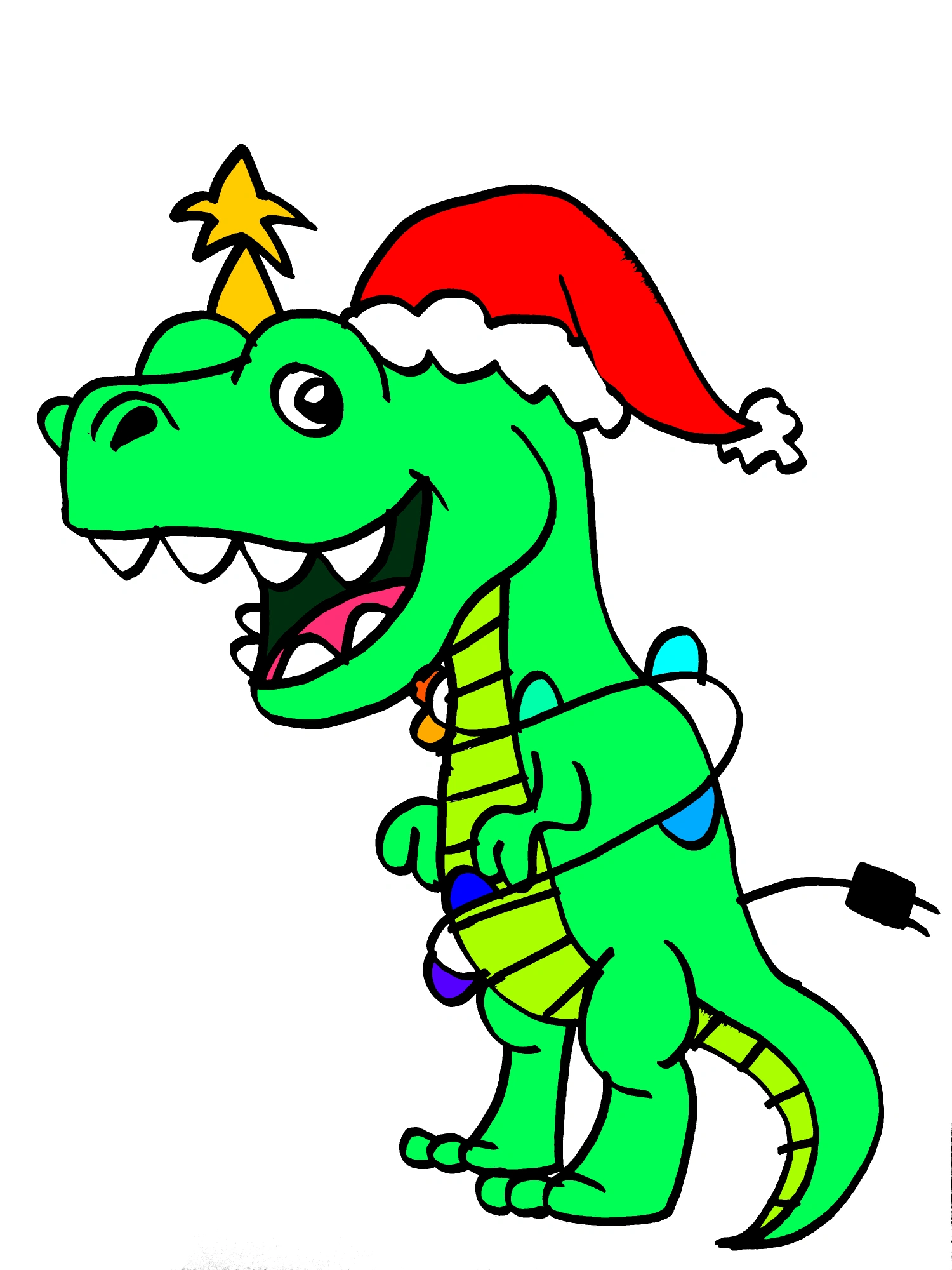 My drawing of a Christmas T-Rex | Fandom
