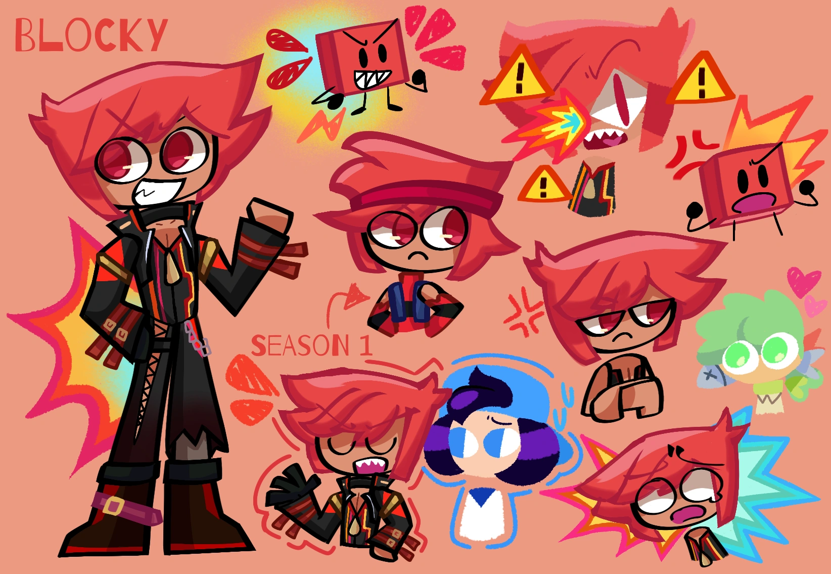 I just wanted to redesign my Blocky gijinka for a bit I love him | Fandom