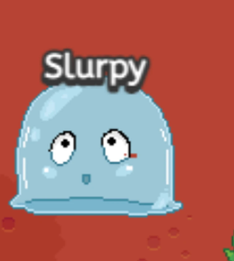 i notice slurpy has a red thing like a tear on his face i think its ...