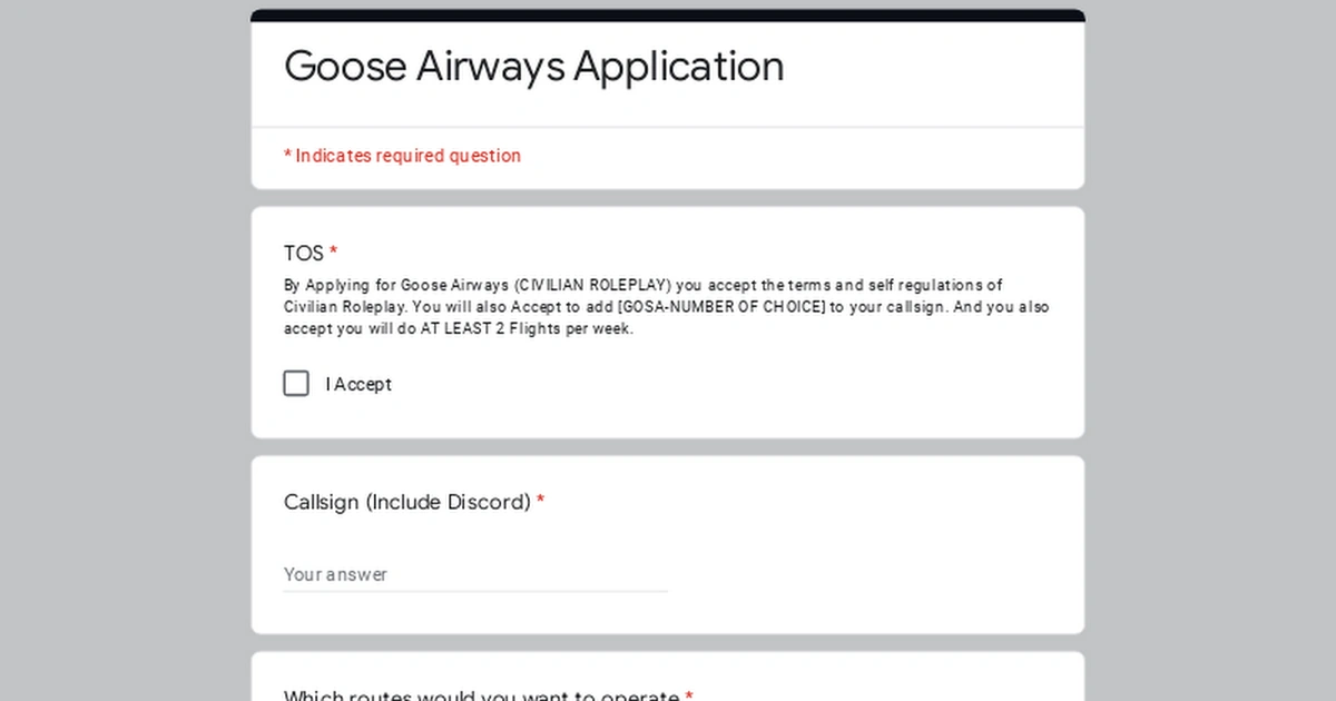 Goose Airways Application | Fandom