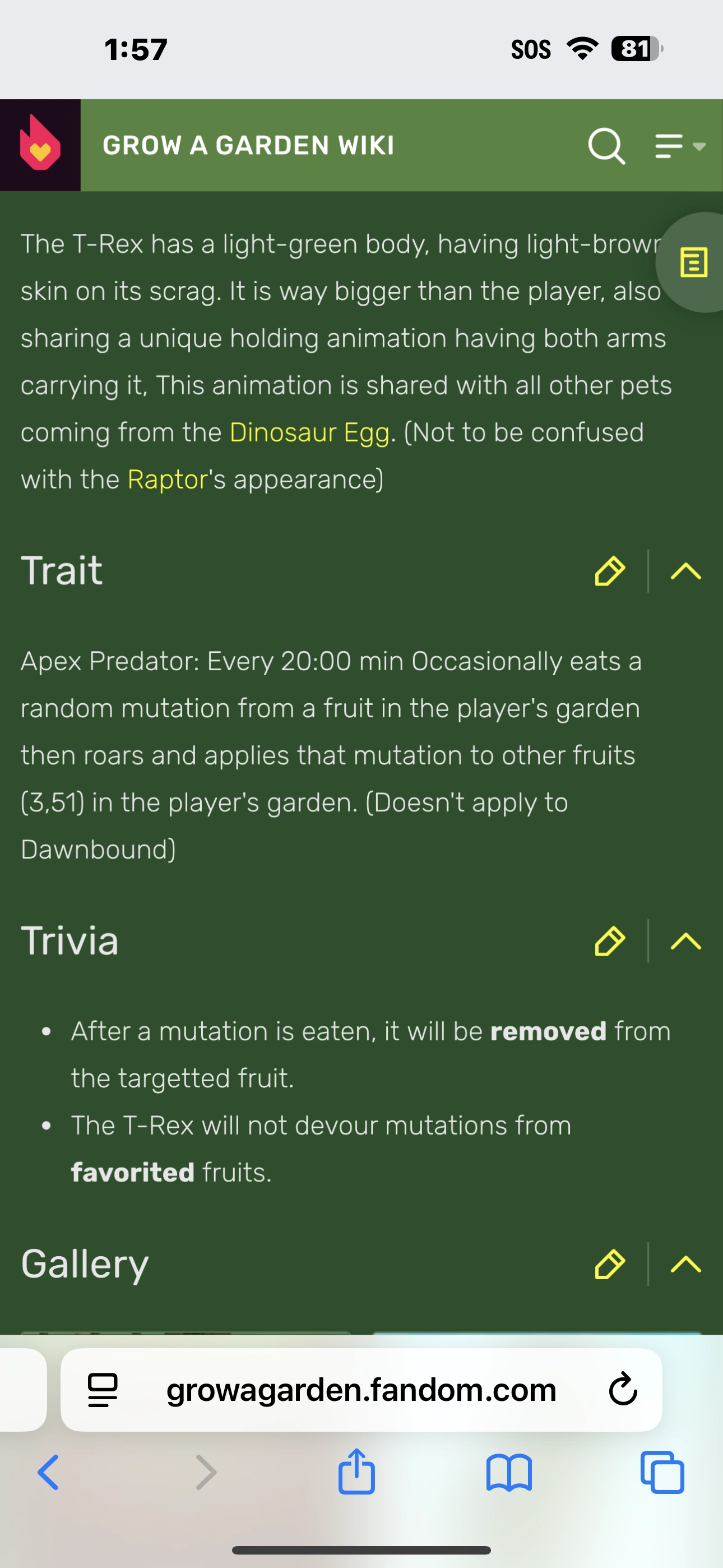 Look at the first trivia bullet | Fandom