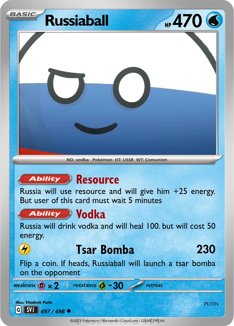 Pokemon cards of Countryballs I made because I thought it would be cool ...