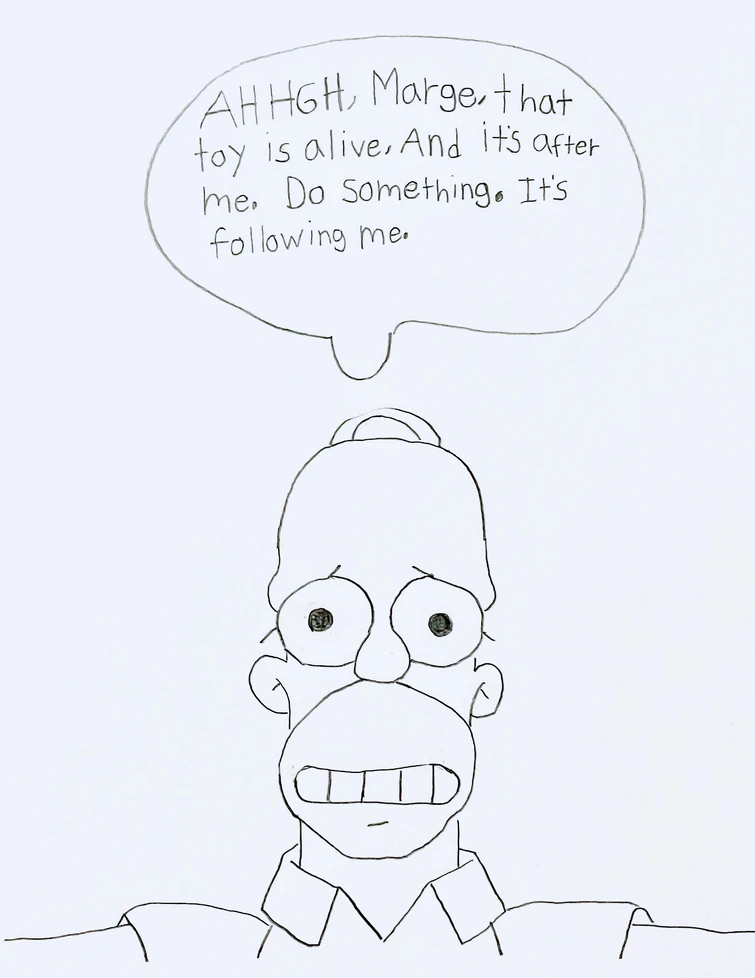 Homer Simpson Scared of Ron The B Bot from Ron’s Gone Wrong | Fandom