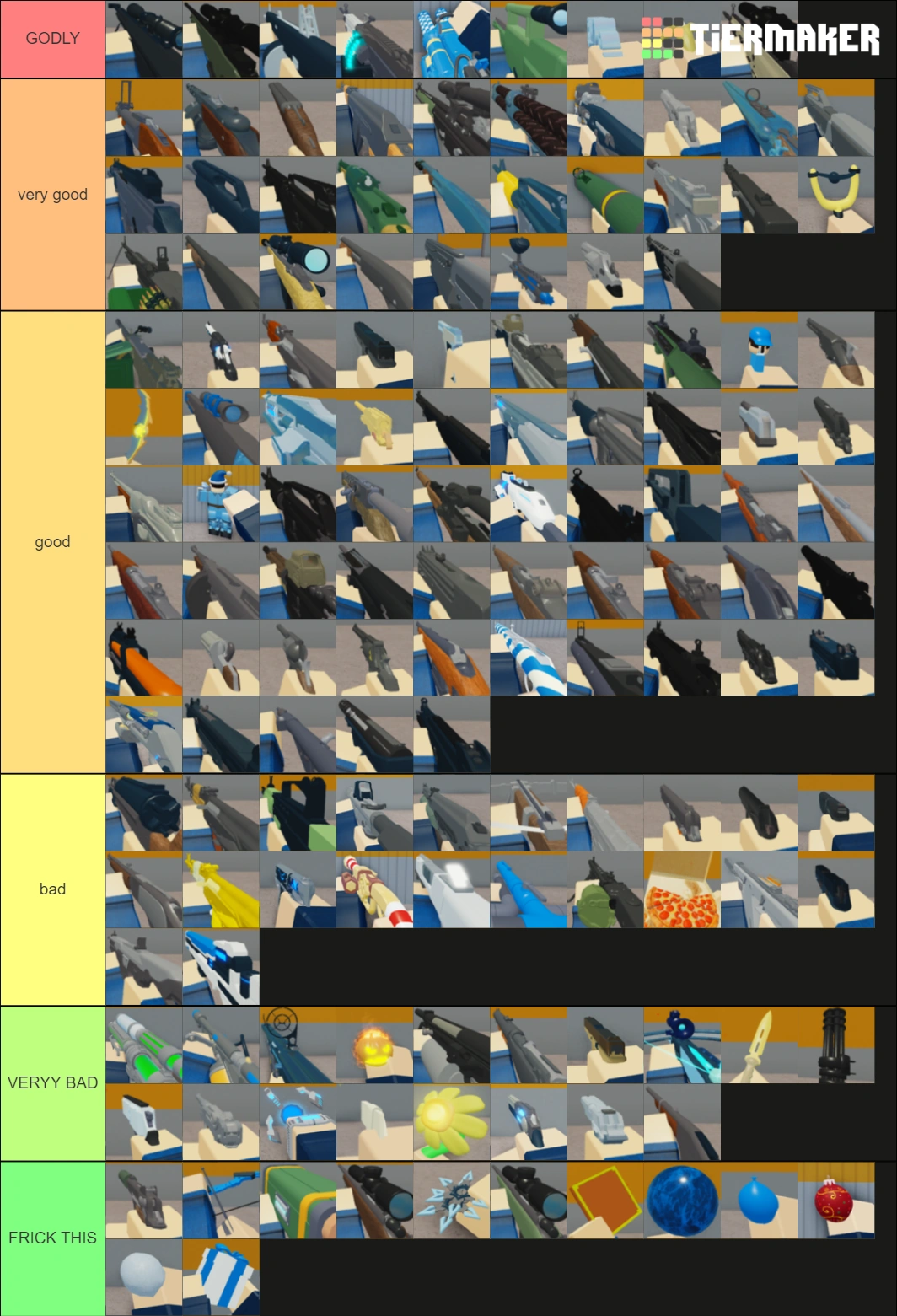gun tier list (plz no bully) | Fandom