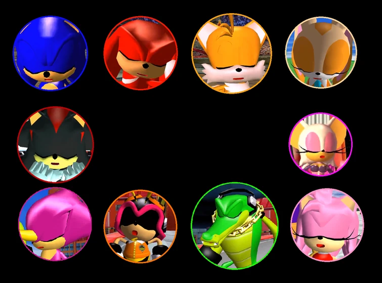 Sonic Heroes Characters but they blink and rarely have their eyes are ...