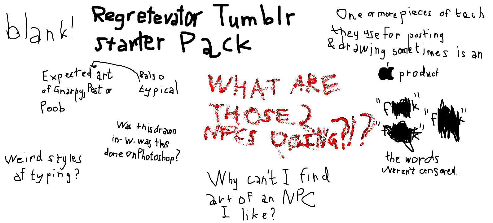 Regretevator tumblr starter pack. | Fandom