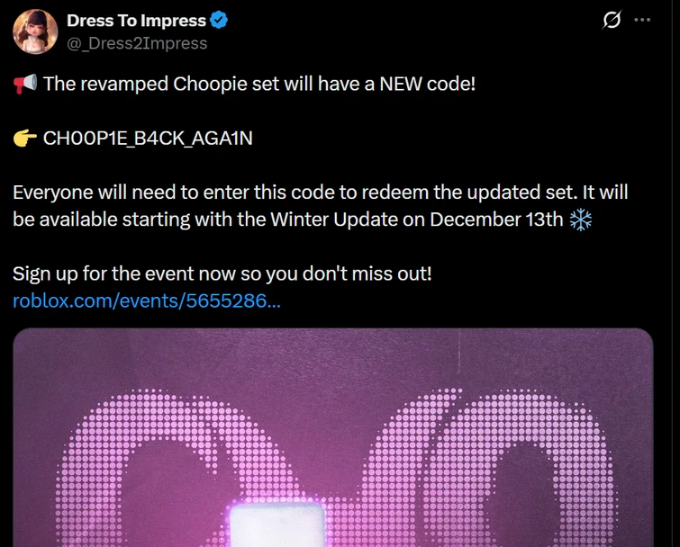 The Choopie's rework set code news | Fandom