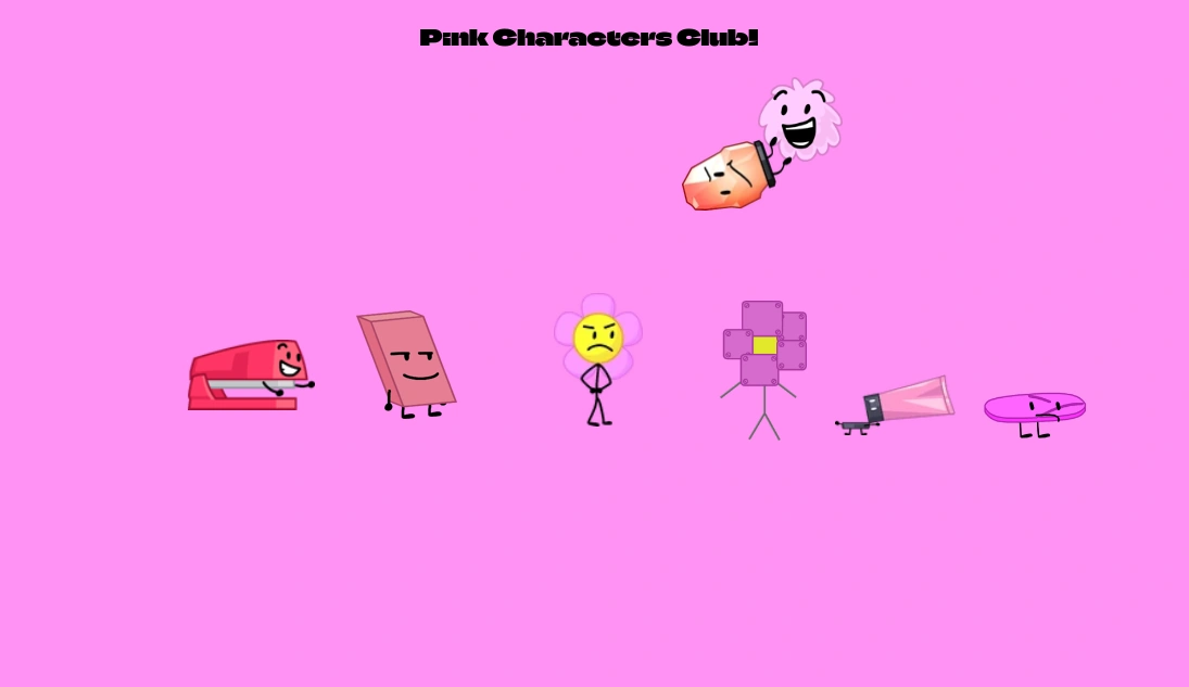 Added all pink BFDI characters | Fandom