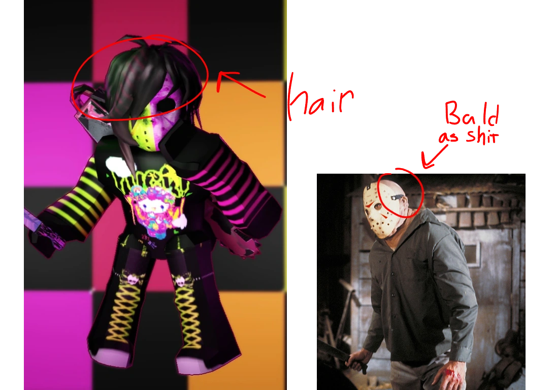 why did forsaken give scene jason a wig