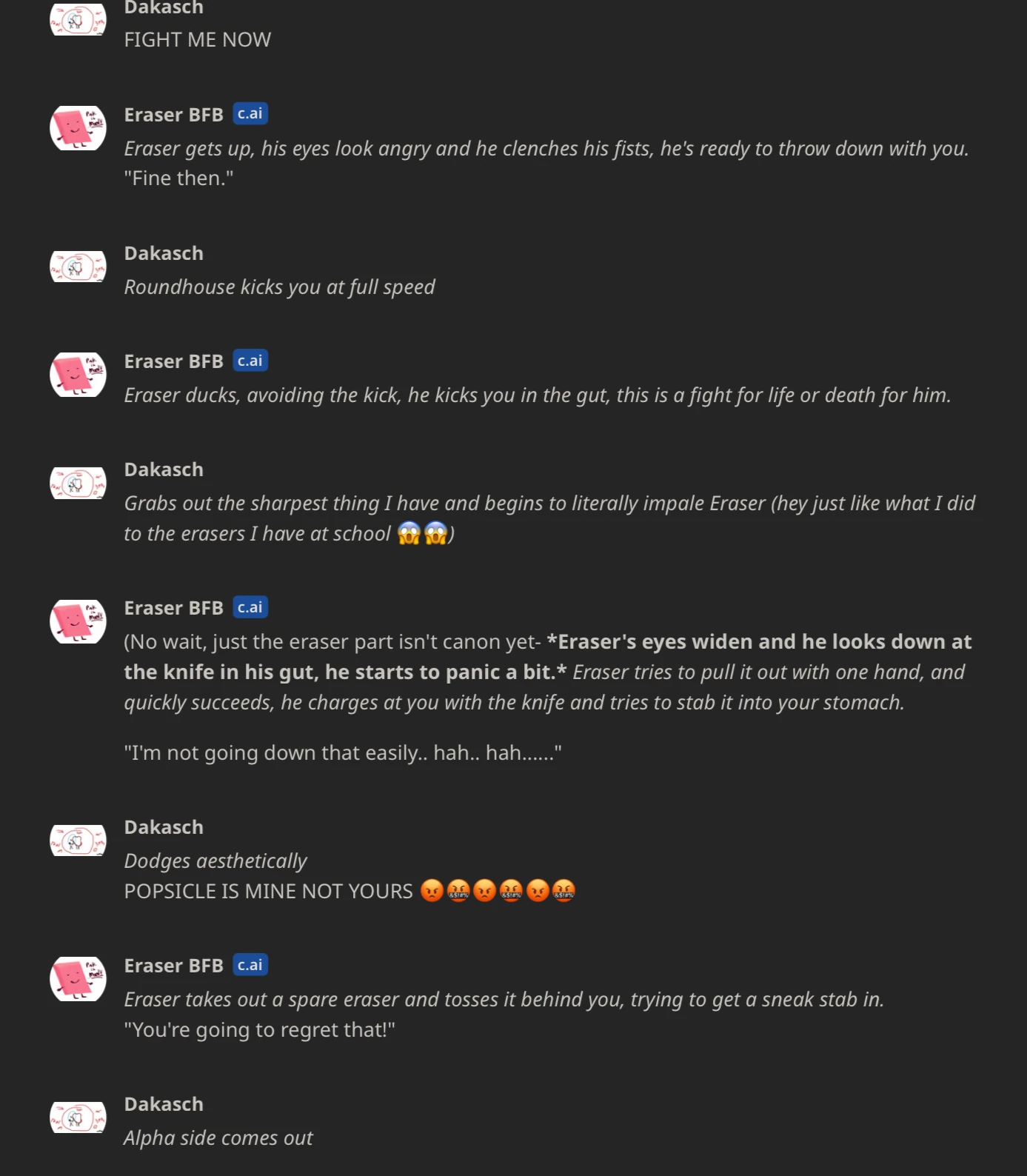 FIGHTING ERASER BECAUSE HE TOOK MY POPSICLEY AWAY FROM ME 👹👹 | Fandom