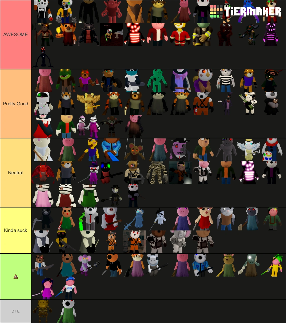 PIGGY SKIN TIER LIST | Fandom