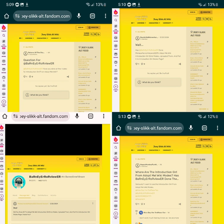 I want BaRnEyErRoRvIewER to reply | Fandom