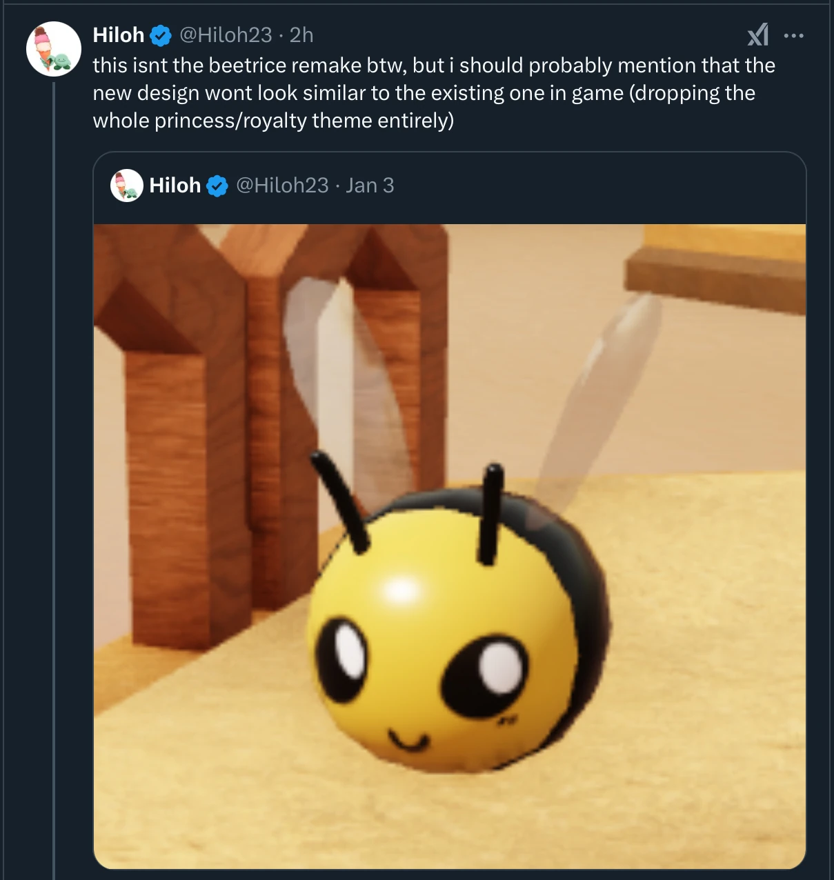 beetrice news + some stuff hiloh said on discord | Fandom