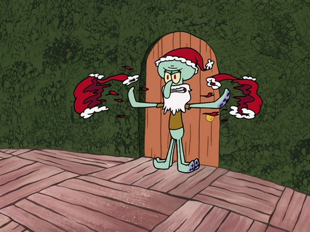 25 Days of SpongeBob Christmas images! Day 24/25: Squidward's insane. | Fandom