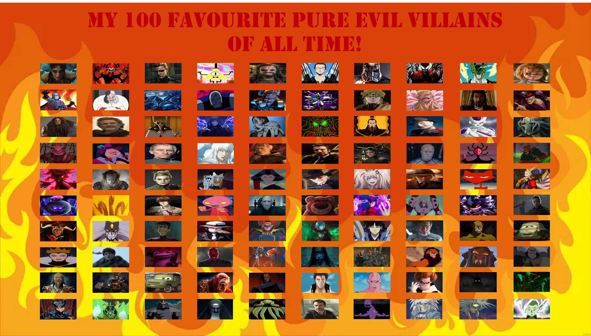 My 100 Favourite Pure Evil Villains of all time! | Fandom