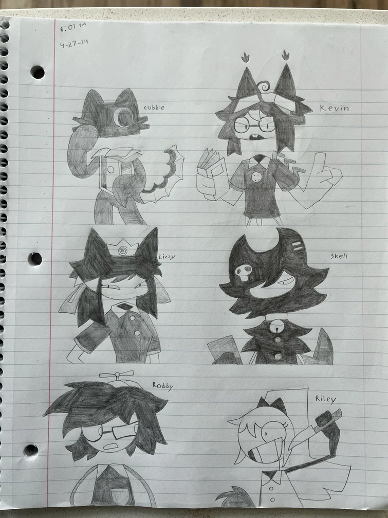 I drew all of the Paper School students during school! | Fandom