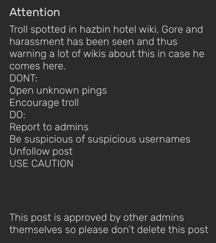 Warning | Fandom