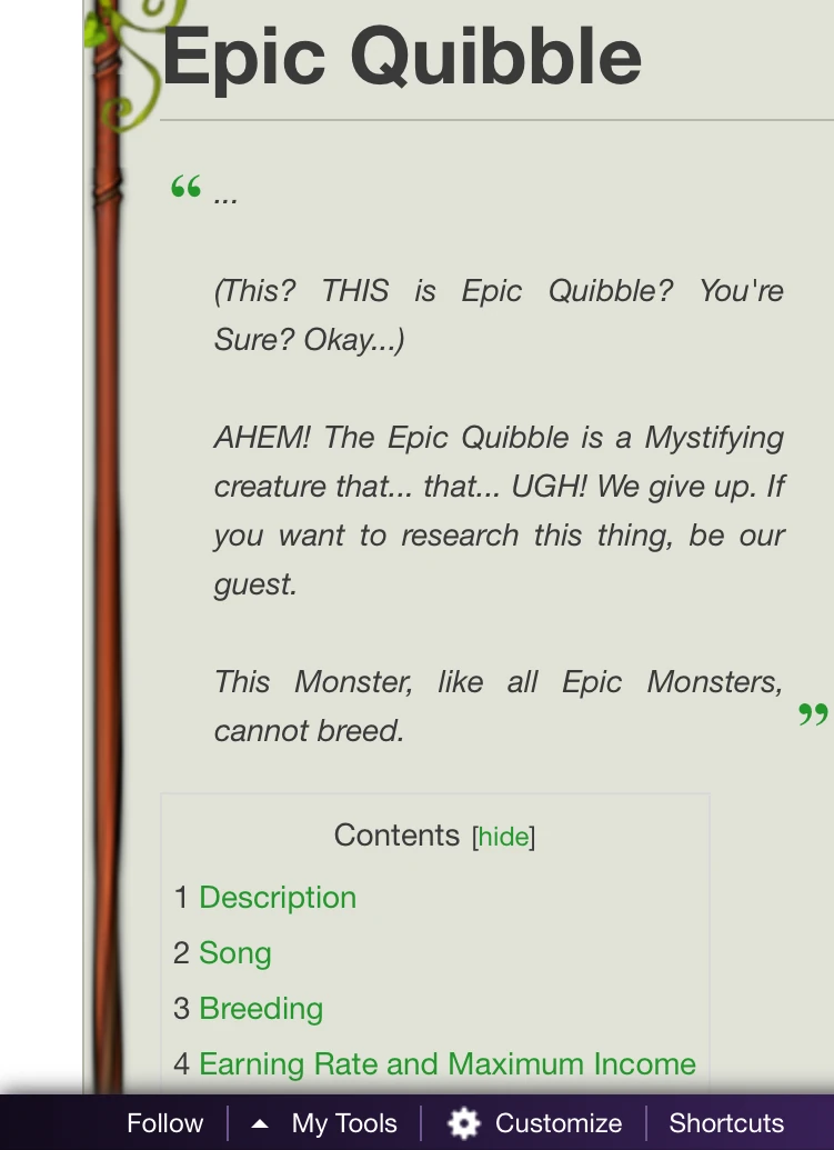 Is this vandalism or is Epic Quibble's description really horrible ...