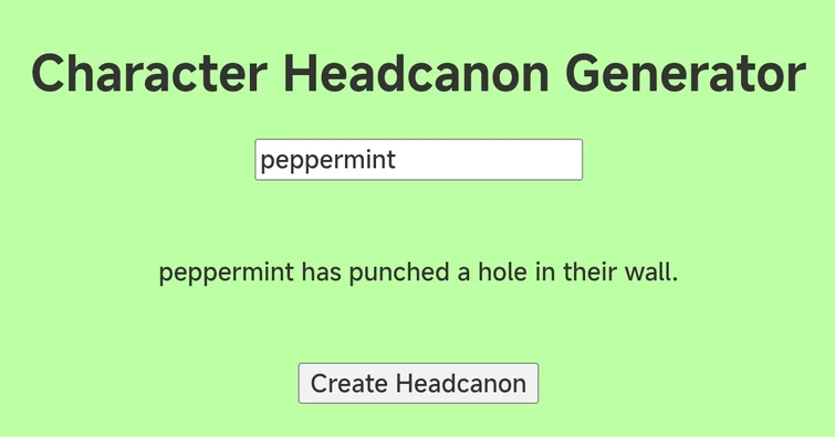 character headcanon generator shenanigans | Fandom