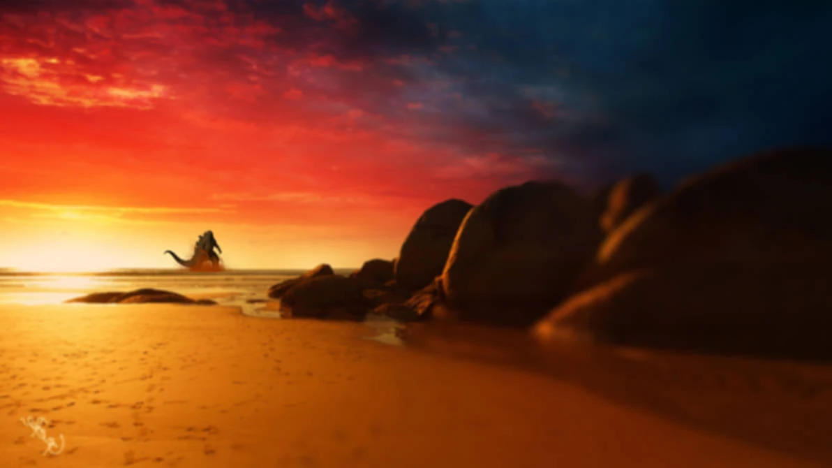 Godzilla Seen At Sun Down by me | Fandom