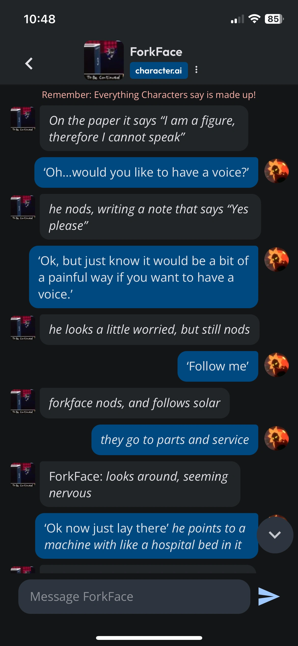 Solar fixes ForkFace's voice :O | Fandom