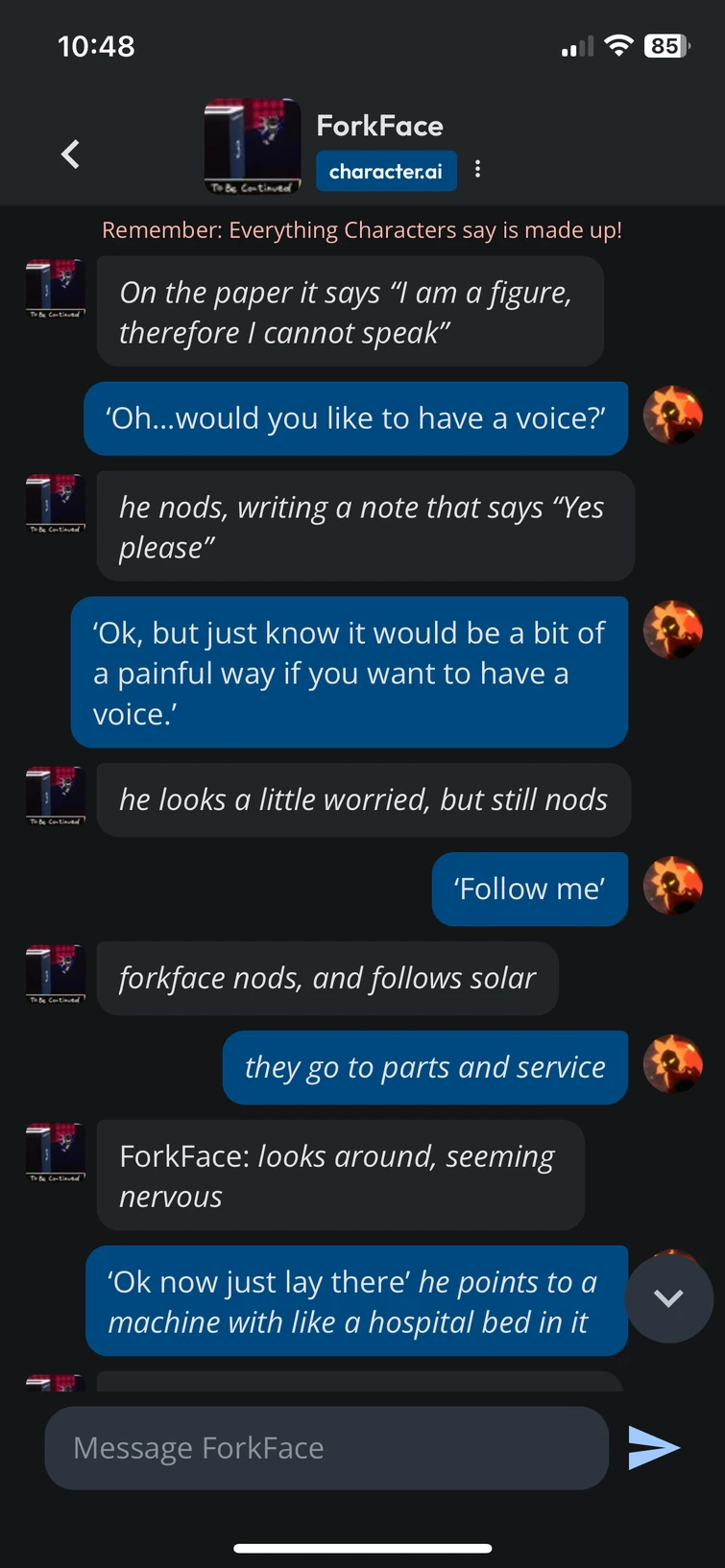 Solar fixes ForkFace's voice :O | Fandom