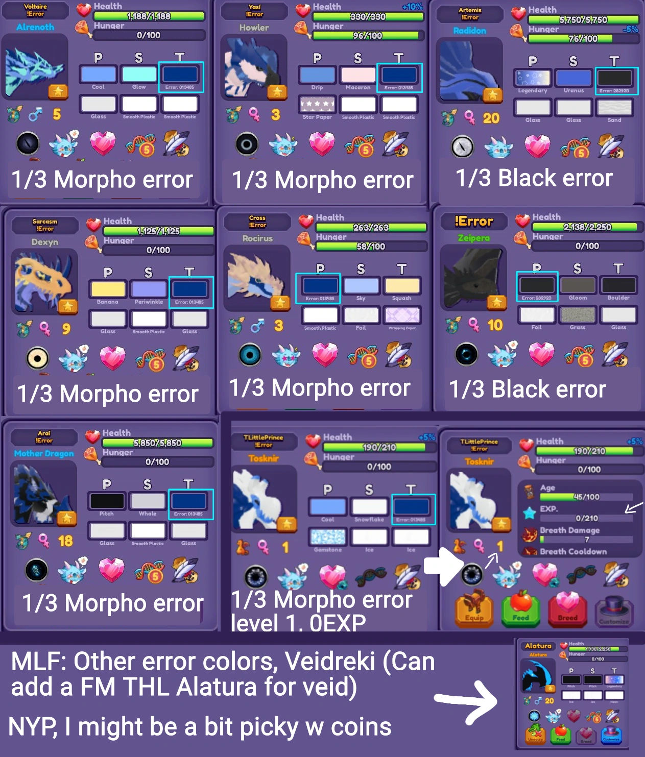 Looking at offers for a few of my error colors | Fandom